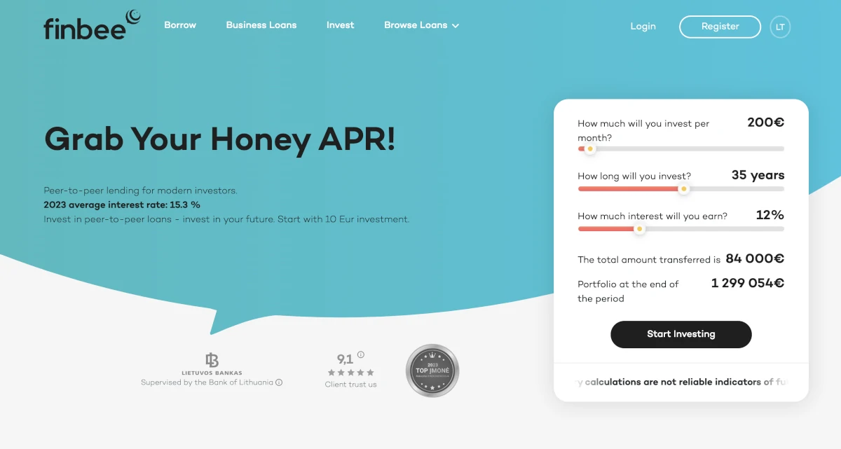 FinBee review 2025 → P2P lending for experienced investors